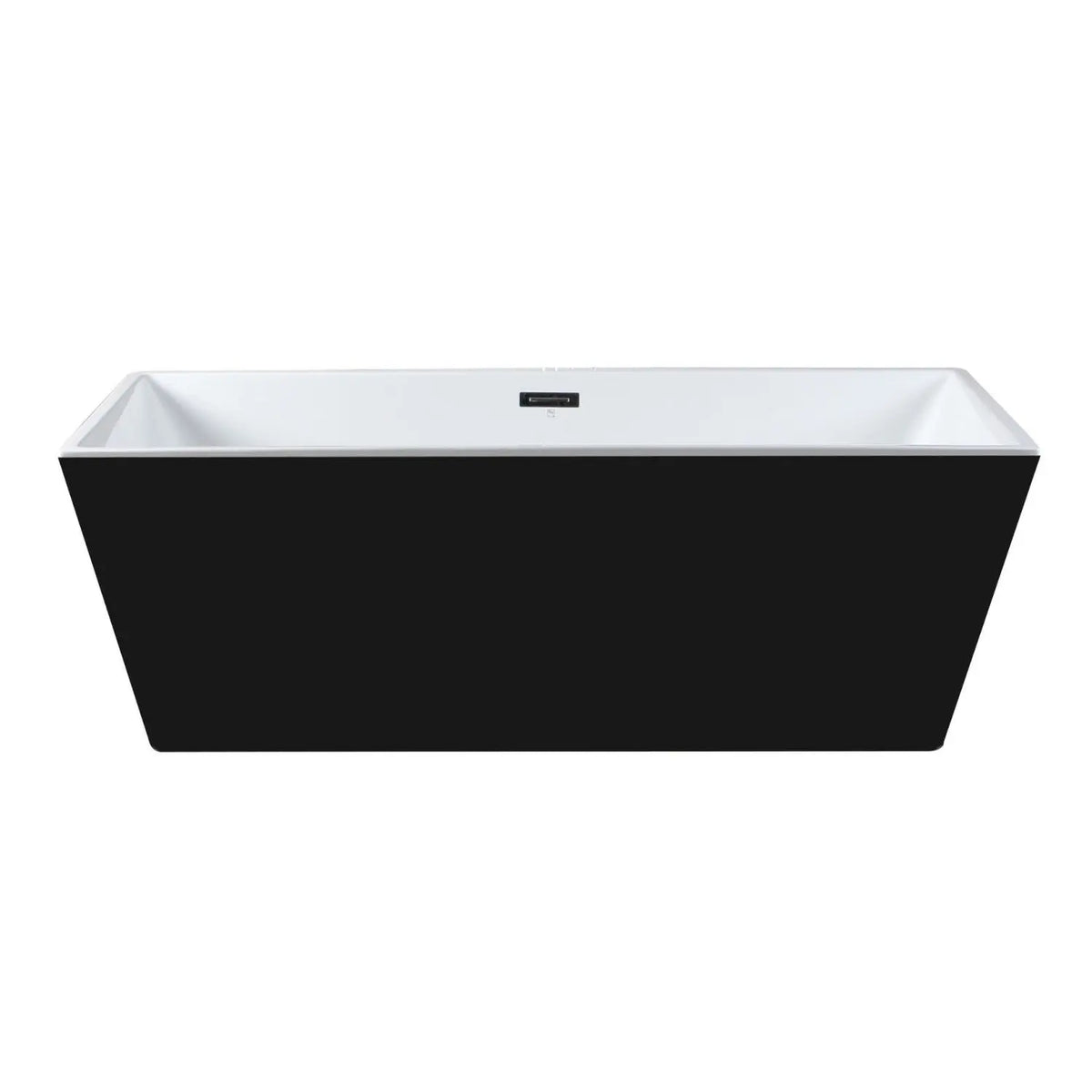 ALFI brand AB8834 59" Black & White Rectangular Acrylic Soaking Tub ...