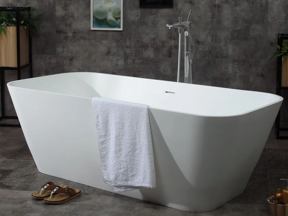 ALFI brand AB9952 67" Rectangular Solid Surface Resin Soaking Bathtub ...
