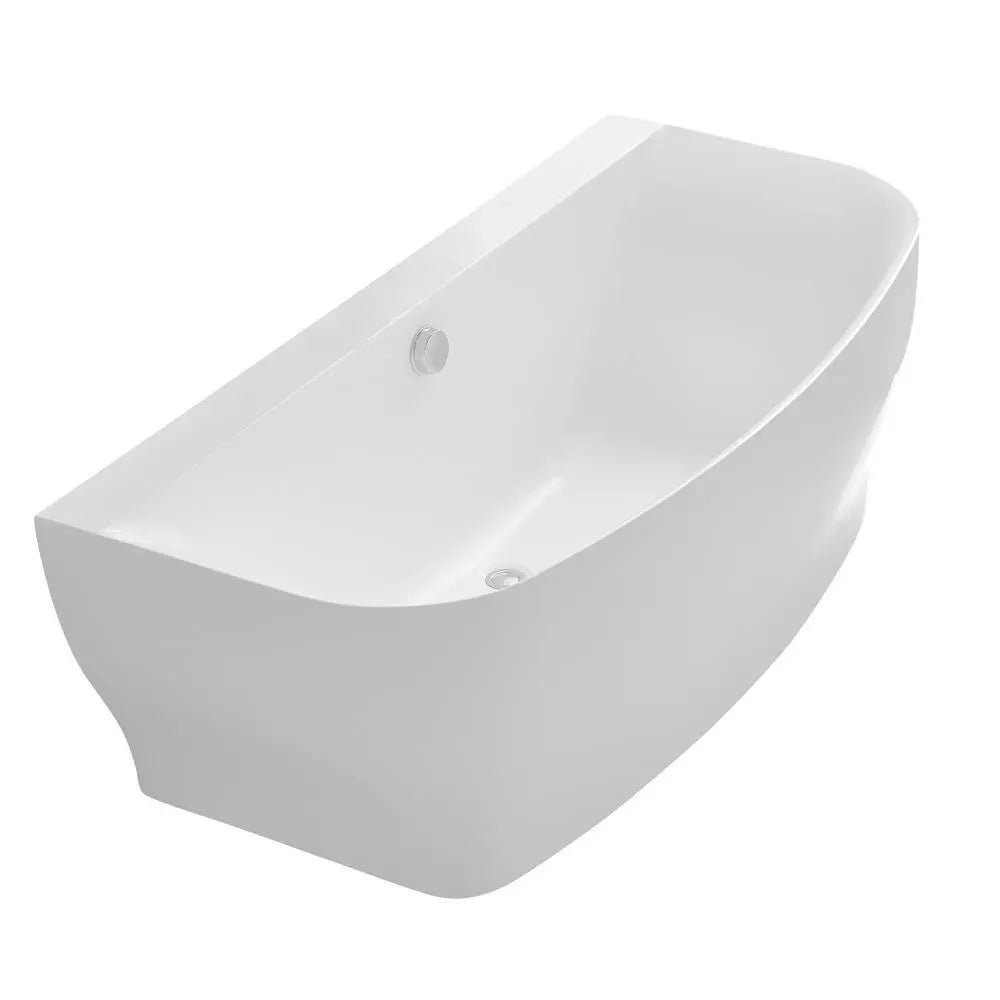 ANZZI Bank Series FT-AZ112 5.41 ft. Freestanding Bathtub in White ...