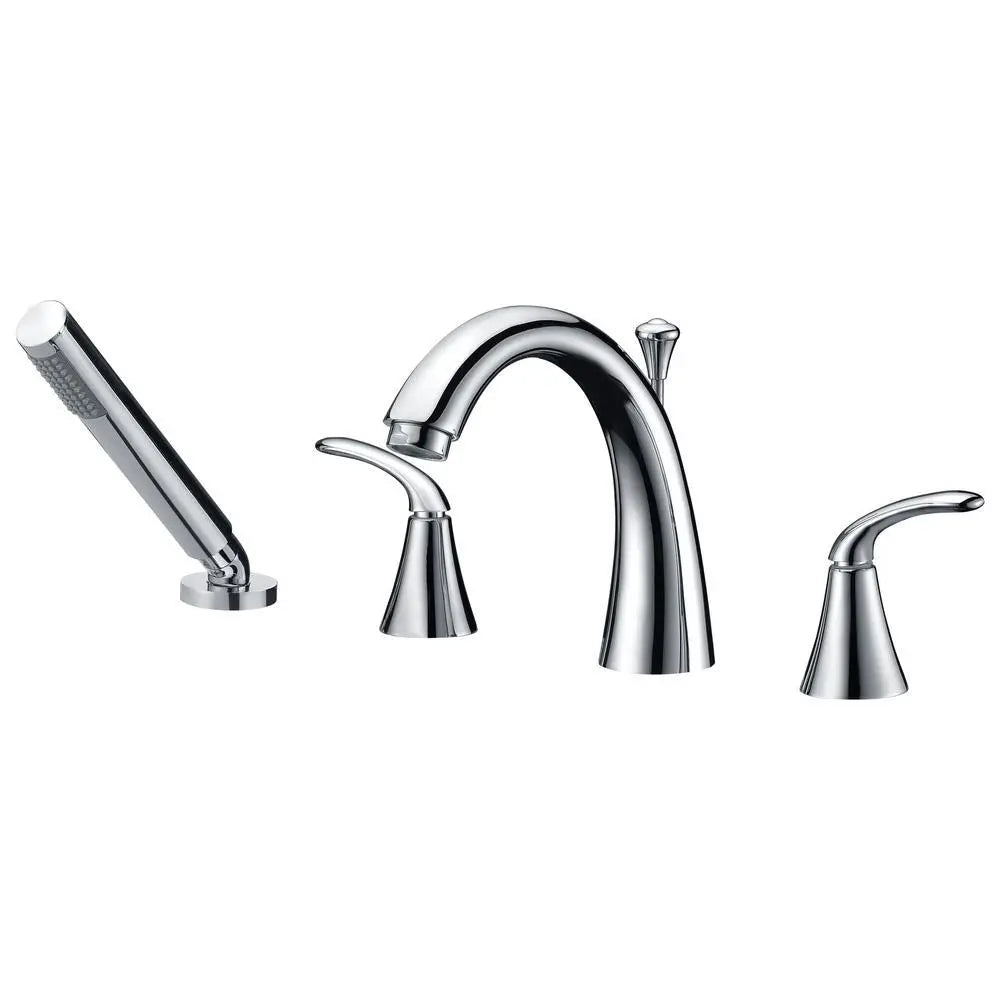 ANZZI Fawn Series FR-AZ074 2-Handle Deck-Mount Roman Tub Faucet with H ...