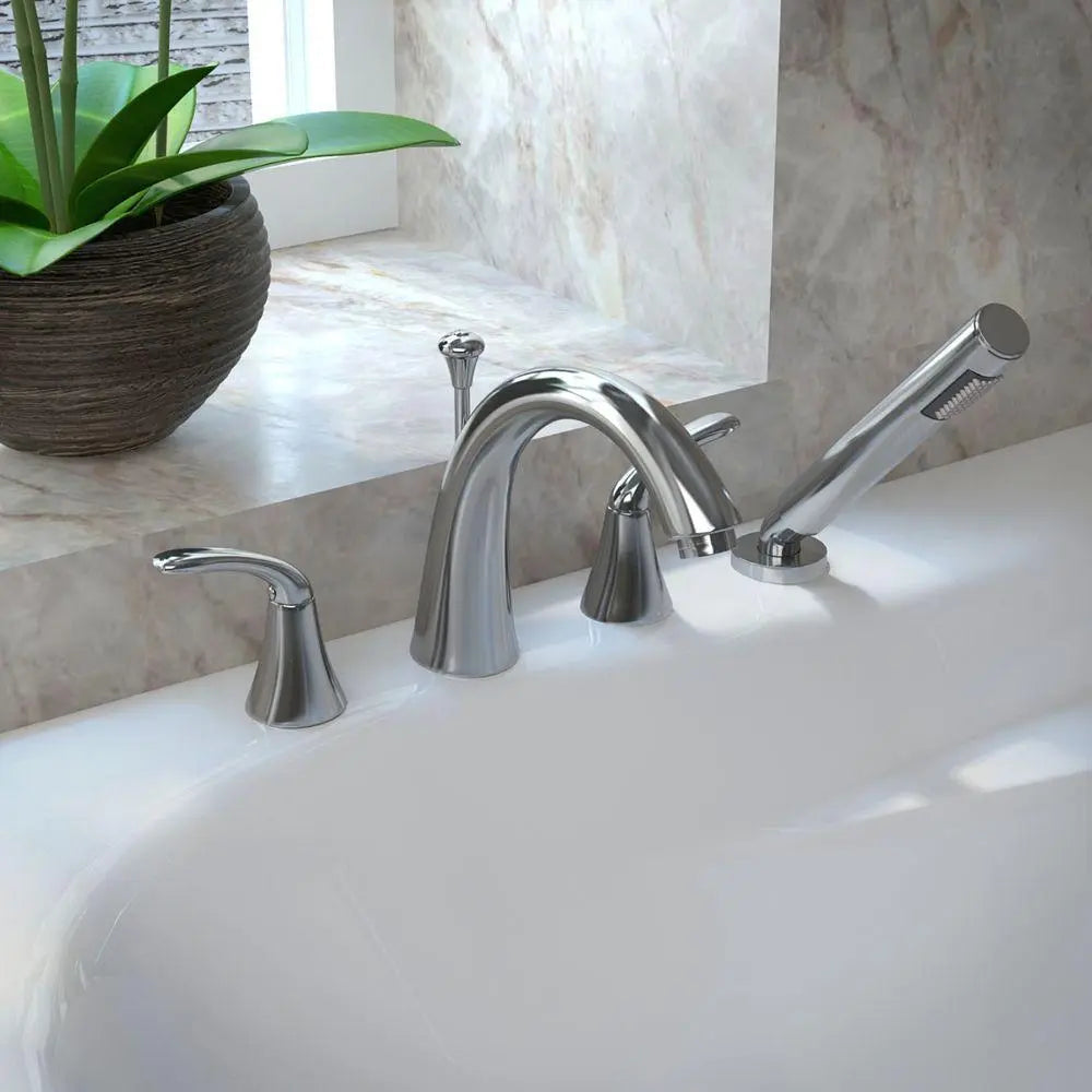 ANZZI Fawn Series FR-AZ074 2-Handle Deck-Mount Roman Tub Faucet with H ...