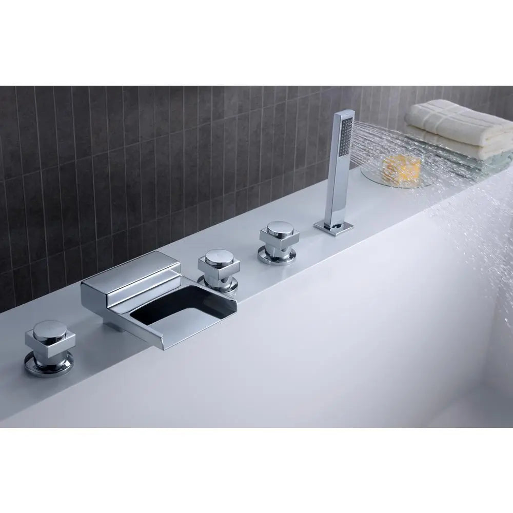 ANZZI Piedra Series FR-AZ042CH 3-Handle Deck-Mount Roman Tub Faucet ...