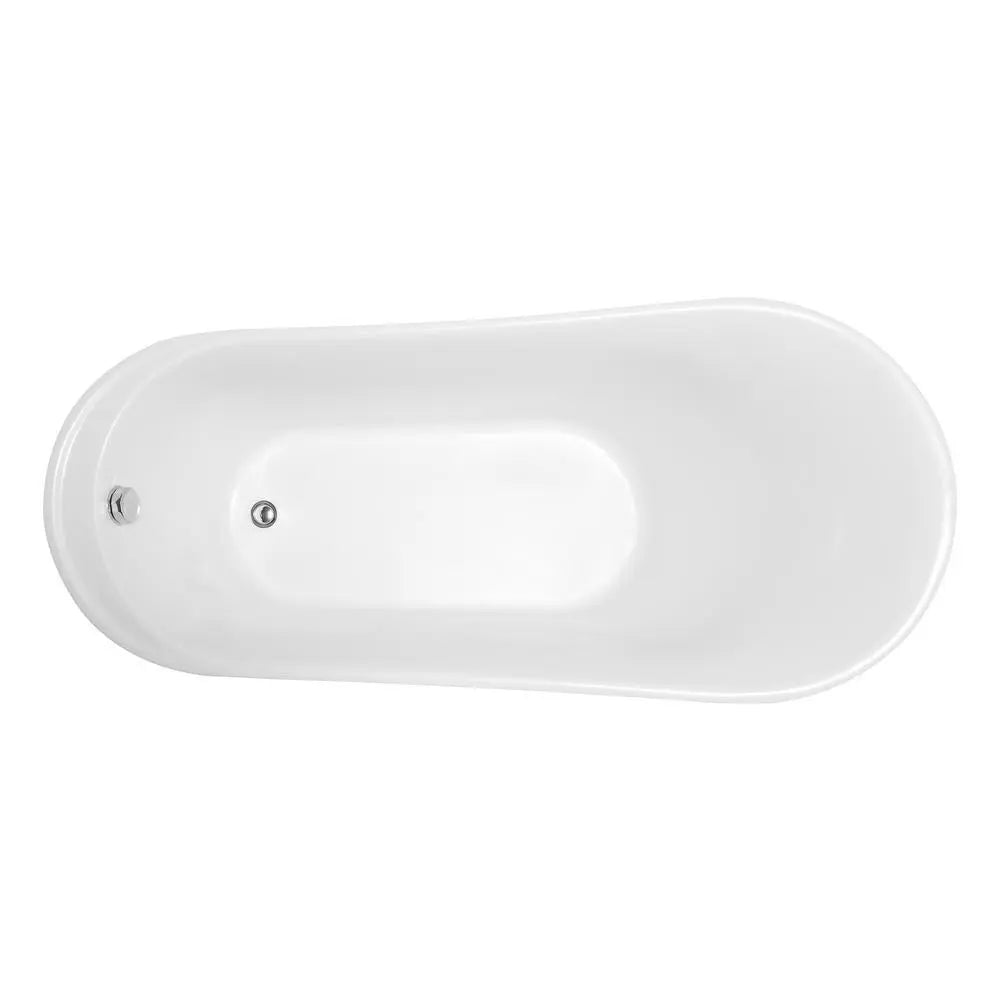 ANZZI Prima Series FT-AZ095 5.58 ft. Freestanding Bathtub in White ...