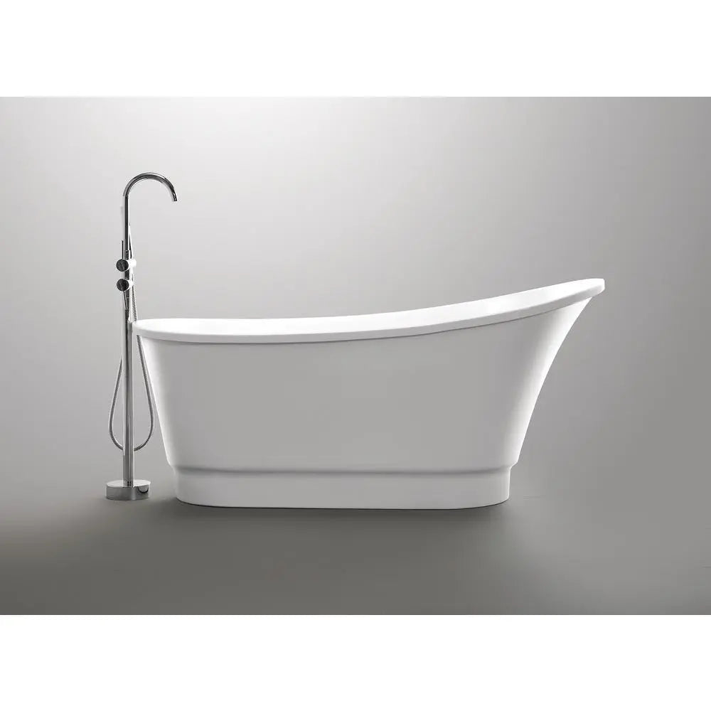 ANZZI Prima Series FT-AZ095 5.58 ft. Freestanding Bathtub in White ...