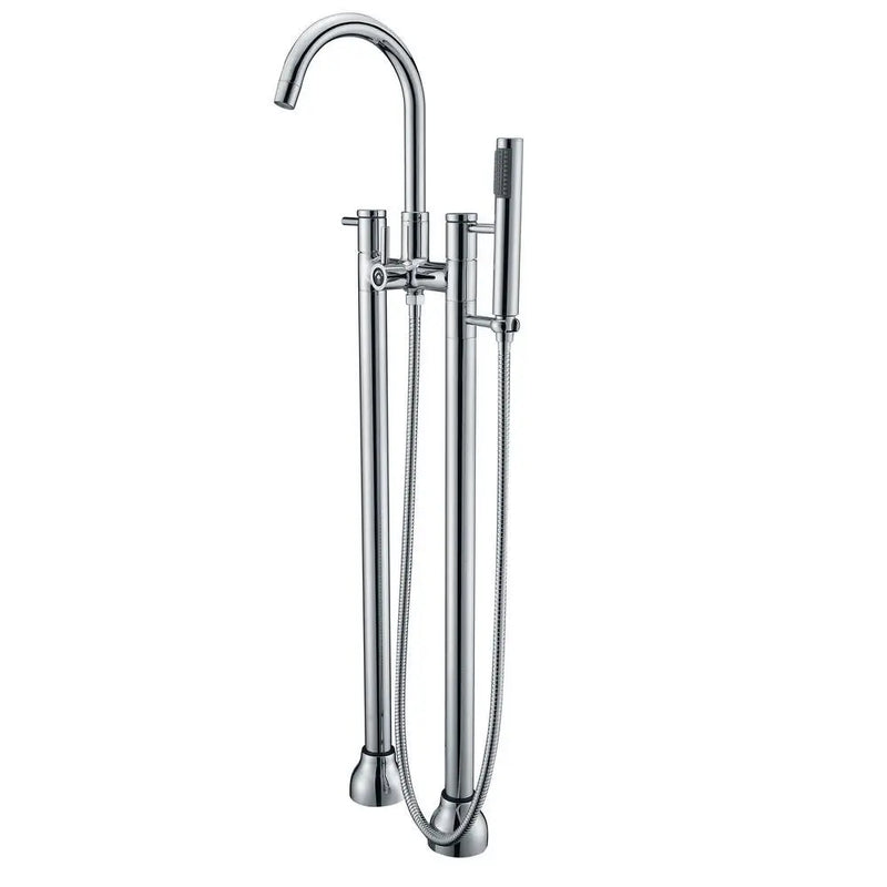 ANZZI Sol Series FS-AZ0027 3-Handle Freestanding Claw Foot Tub Faucet ...