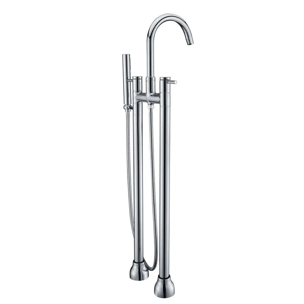 ANZZI Sol Series FS-AZ0027 3-Handle Freestanding Claw Foot Tub Faucet ...