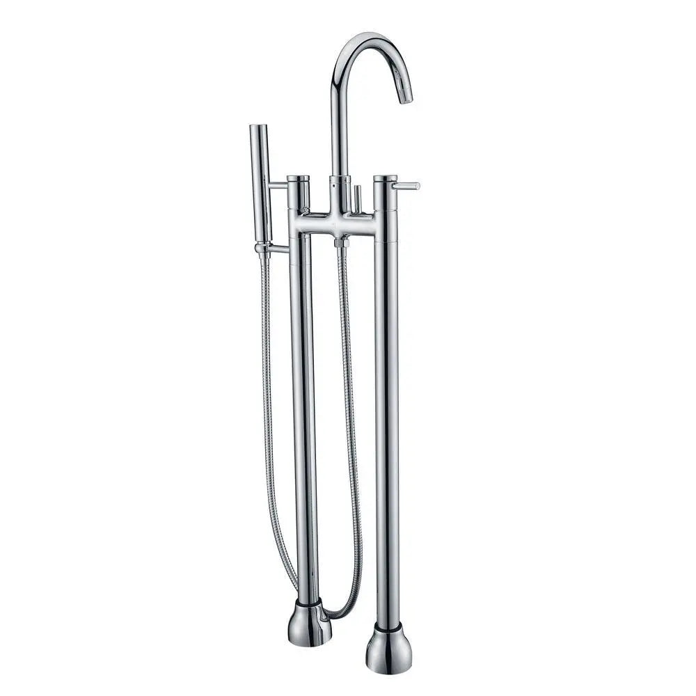 ANZZI Sol Series FS-AZ0027 3-Handle Freestanding Claw Foot Tub Faucet ...