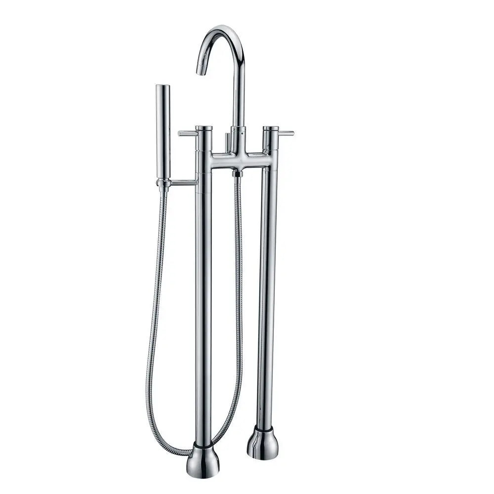 ANZZI Sol Series FS-AZ0027 3-Handle Freestanding Claw Foot Tub Faucet ...