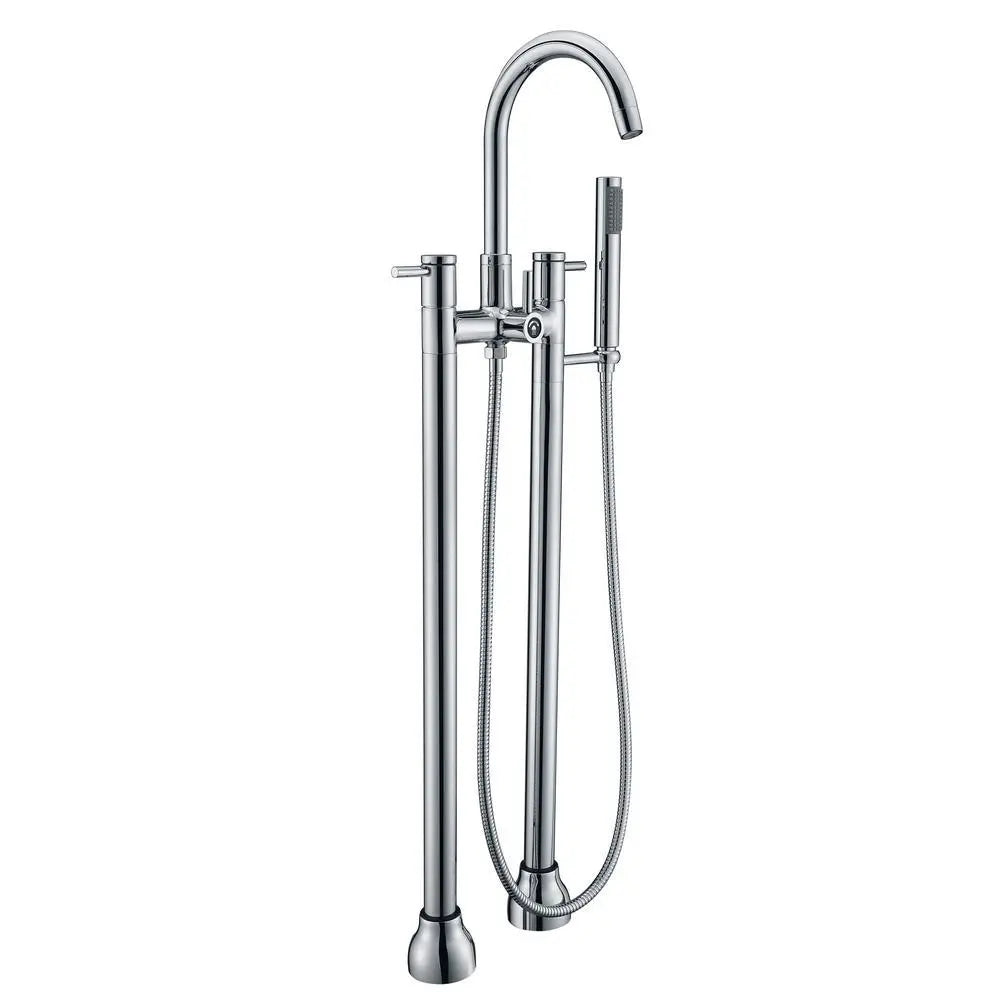 ANZZI Sol Series FS-AZ0027 3-Handle Freestanding Claw Foot Tub Faucet ...