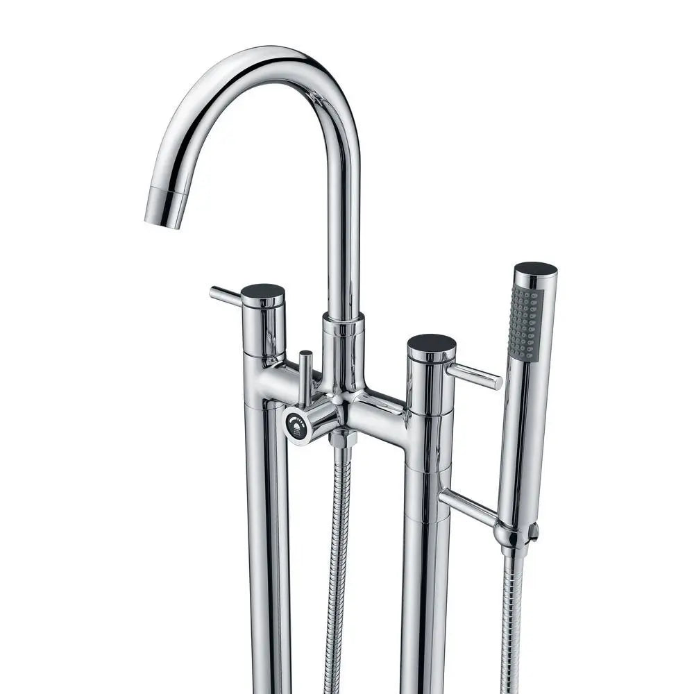 ANZZI Sol Series FS-AZ0027 3-Handle Freestanding Claw Foot Tub Faucet ...