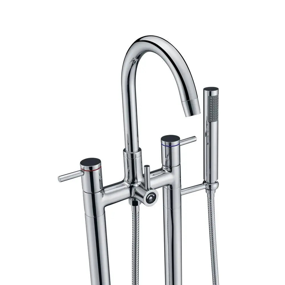 ANZZI Sol Series FS-AZ0027 3-Handle Freestanding Claw Foot Tub Faucet ...