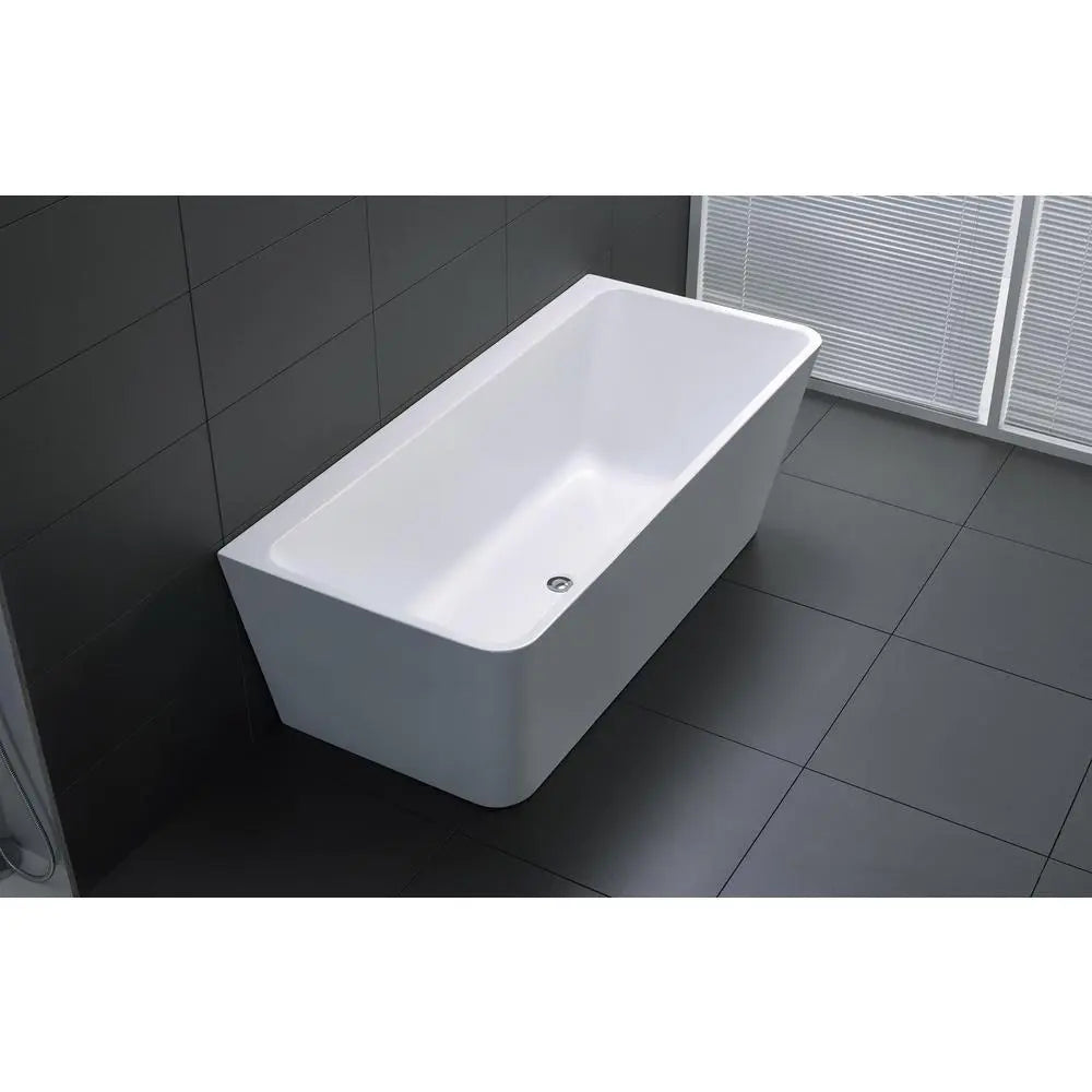 ANZZI Strait Series FT-AZ109 5.58 ft. Freestanding Bathtub in White ...