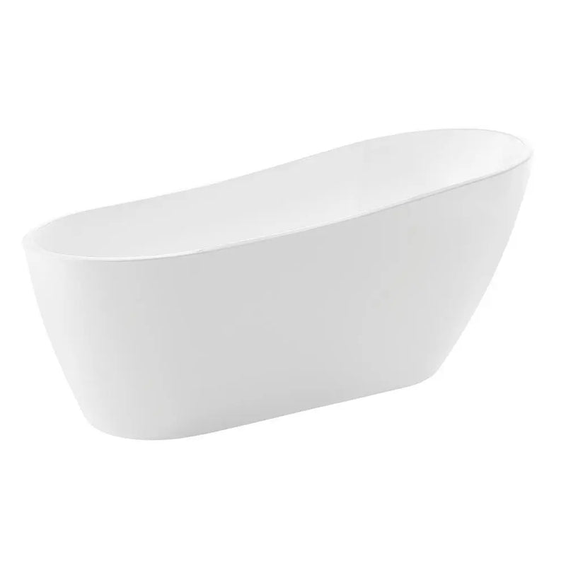 ANZZI Trend Series FT-AZ093 5.58 ft. White Freestanding Tub with Built ...