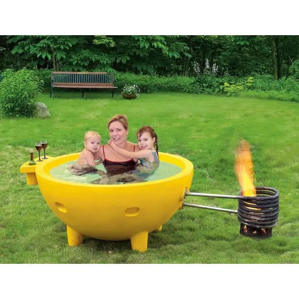 Alfi Brand FireHotTub Round Fire Burning Portable Outdoor Hot Bath Tub ...