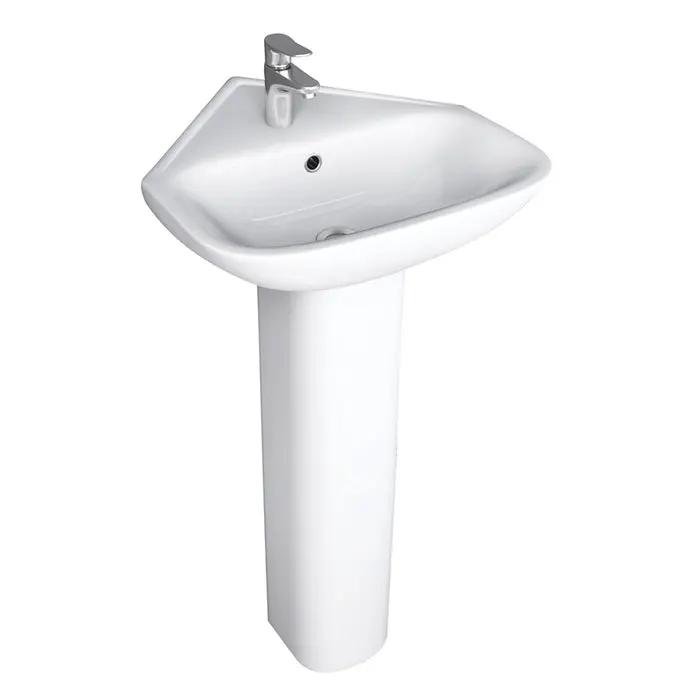 Barclay Eden Corner Pedestal Lavatory Bathroom Sink - Luxury ...
