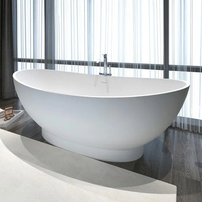 Barclay Julianna 71" x 35" Wide Resin Double Slipper Center Drain Tub ...