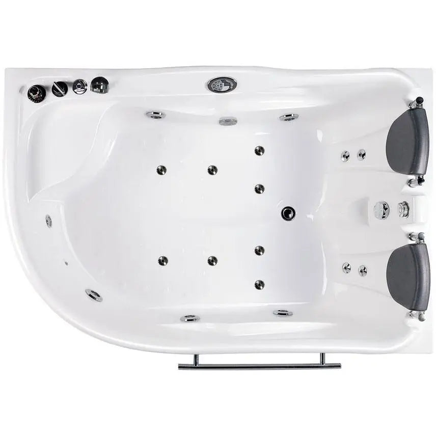 EAGO AM124ETL-L 71" Double Corner Acrylic Jetted Jacuzzi Whirlpool Tub ...
