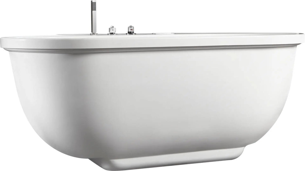 EAGO AM128ETL 6 ft Acrylic White Whirlpool Bathtub With Fixtures ...