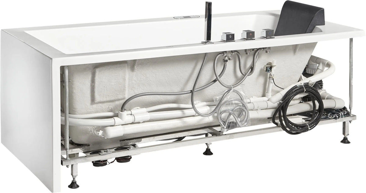 EAGO AM154ETL-R5 5 ft Acrylic White Rectangular Whirlpool Bathtub w Fi ...