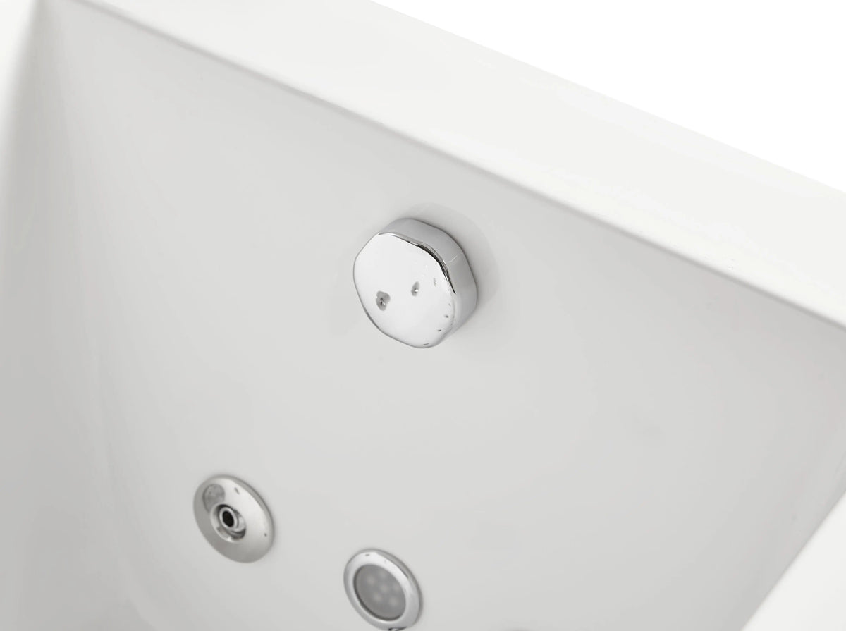 EAGO AM154ETL-R5 5 ft Acrylic White Rectangular Whirlpool Bathtub w Fi ...