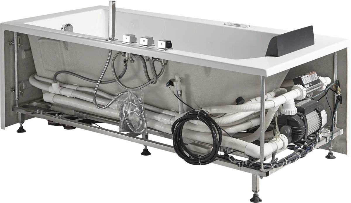 EAGO AM154ETL-R6 6 ft Acrylic White Rectangular Whirlpool Tub With Fix ...