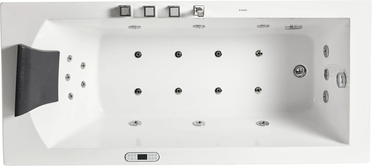 EAGO AM154ETL-R6 6 ft Acrylic White Rectangular Whirlpool Tub With Fix ...