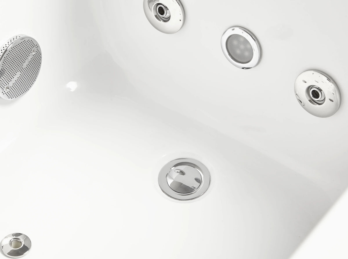 EAGO AM154ETL-R6 6 ft Acrylic White Rectangular Whirlpool Tub With Fix ...