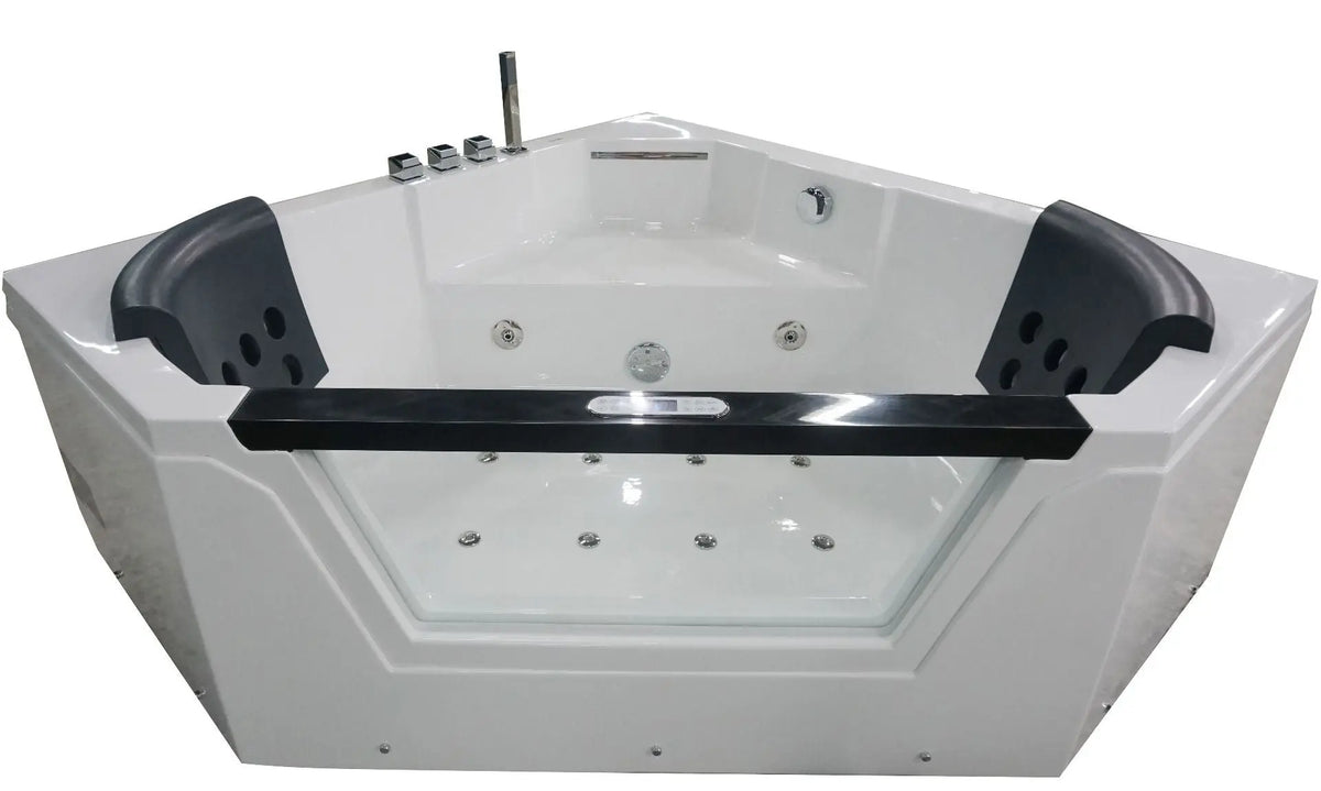 EAGO AM156ETL 5 ft Clear Corner Acrylic Whirlpool Bathtub for Two ...