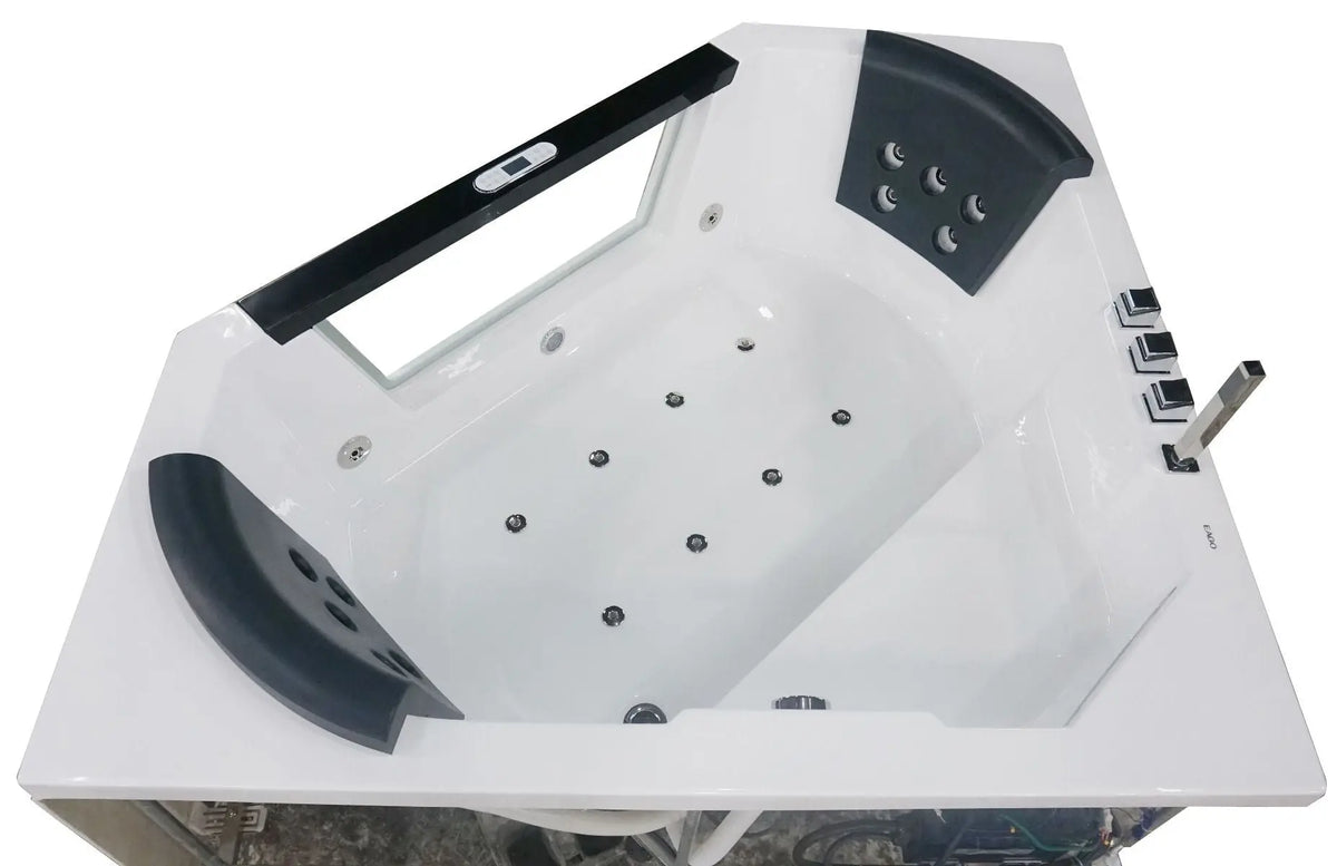 EAGO AM156ETL 5 ft Clear Corner Acrylic Whirlpool Bathtub for Two ...