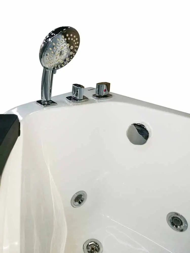 EAGO AM198ETL-L 5' Single Person Rounded Clear Corner Whirlpool Bathtu ...
