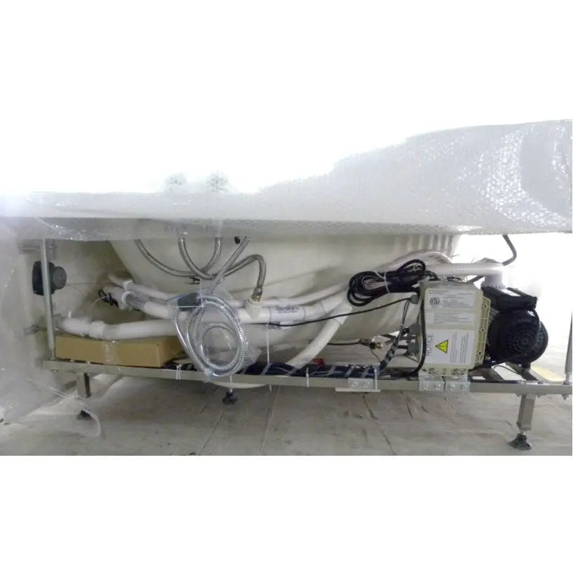 EAGO AM505ETL 61'' 2 Person 14 Jets Corner Waterfall White Whirlpool B ...