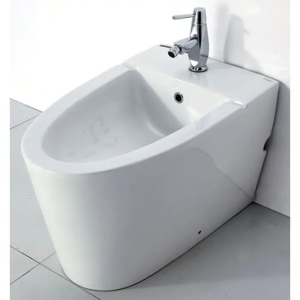 EAGO JA3400 Modern White Ceramic Bathroom Bidet with Elongated Seat ...