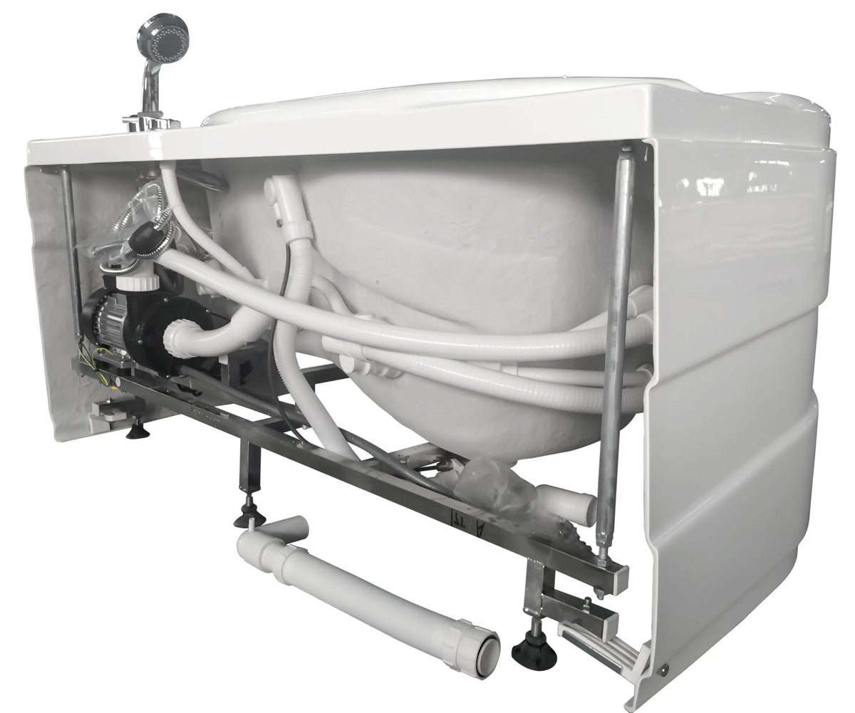 EAGO AM175-R 57'' White Acrylic Corner Jetted Whirlpool Bathtub ...
