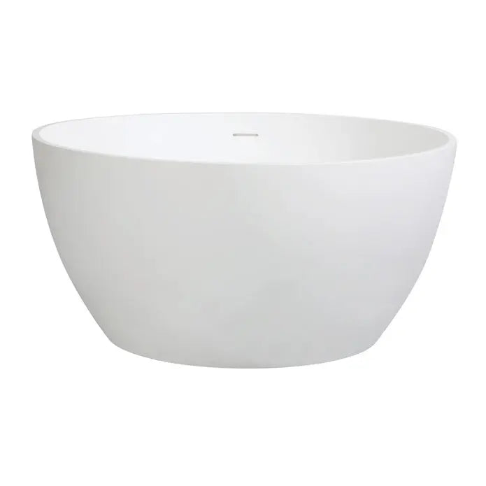 Arcticstone VRTRO454523 46" Round Solid Surface White Stone Bathtub ...