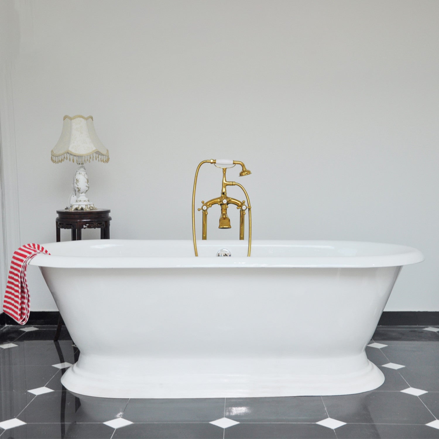 Kingston Brass Aqua Eden 72-Inch Cast Iron Double Ended Pedestal Tub ...